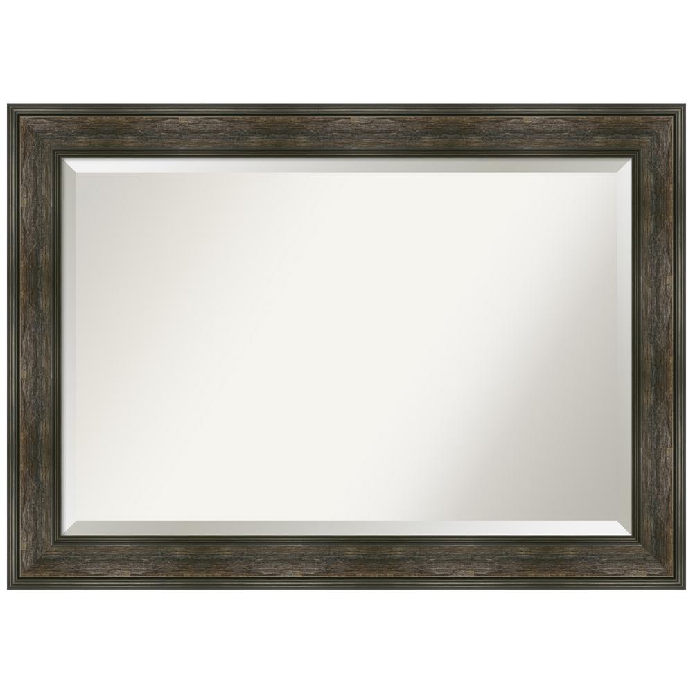 Amanti Art Medium Rectangle Rail Rustic Char Beveled Glass Casual ...