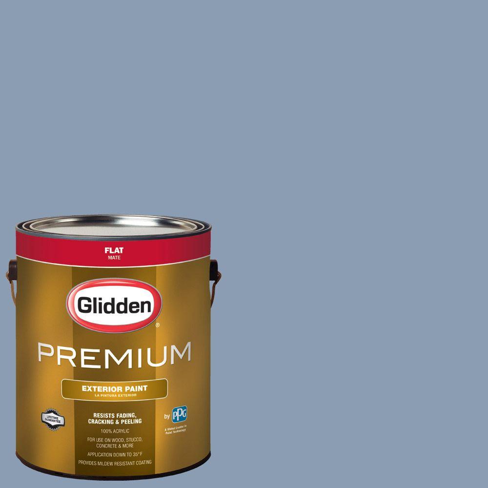 Glidden Premium 1-gal. #HDGV25 Florentine Blue Flat Latex Exterior ...