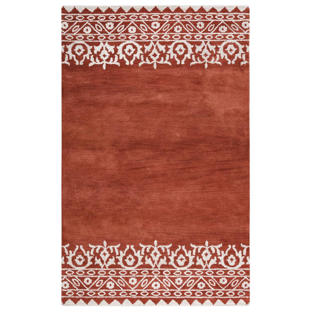 Rizzy Home Valintino Rust Hand Tufted Wool 9 ft. x 12 ft. Area Rug ...