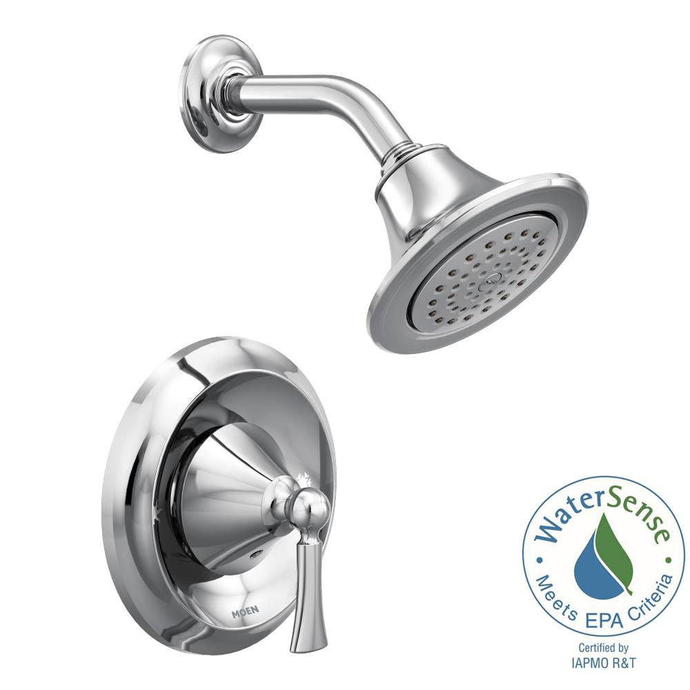 MOEN Wynford Single-Handle 1-Spray Posi-Temp Shower Faucet Trim Kit in Chrome (Valve Not ...