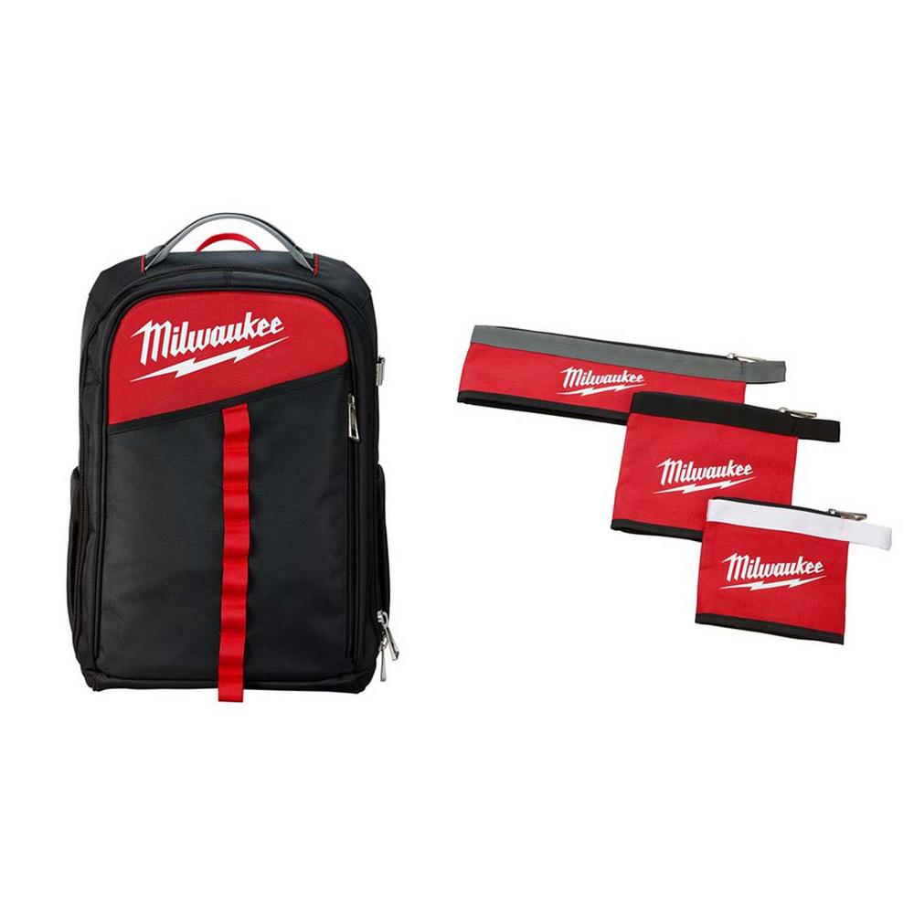 Milwaukee 14 in. Low Profile Backpack with Multi-Size Zipper Tool Bags ...
