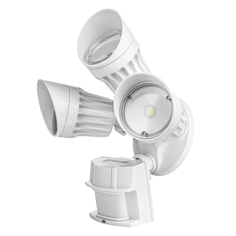 Hyperikon 2-Head Security 25-Watt 270-Degree White Motion Activated ...