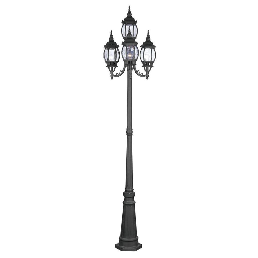 Patio Living Concepts Cape Cod Black Outdoor Plug-In Post Lantern Patio ...