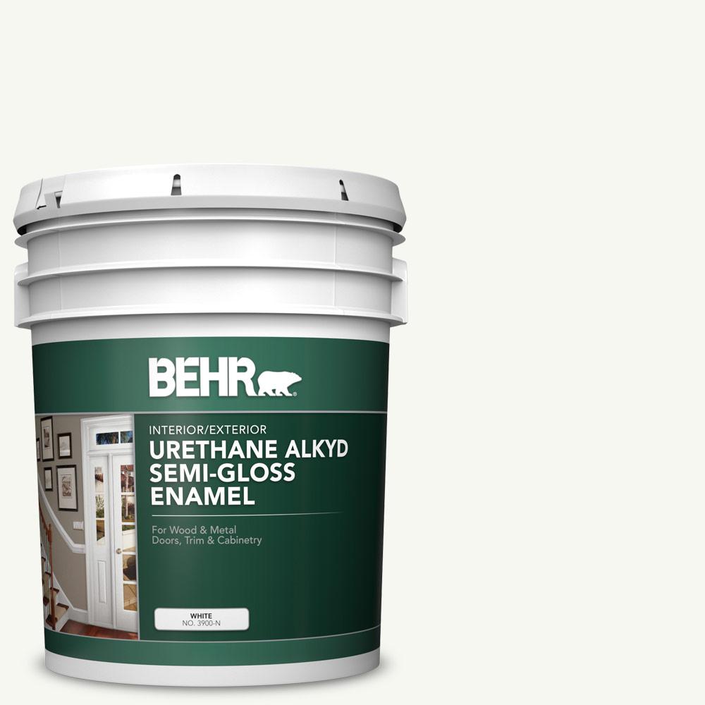 BEHR 5 gal. #YL-W10 Night Blooming Jasmine Urethane Alkyd Semi-Gloss ... BEHR 5 gal. #YL-W10 Night Blooming Jasmine Urethane Alkyd Semi-Gloss ...