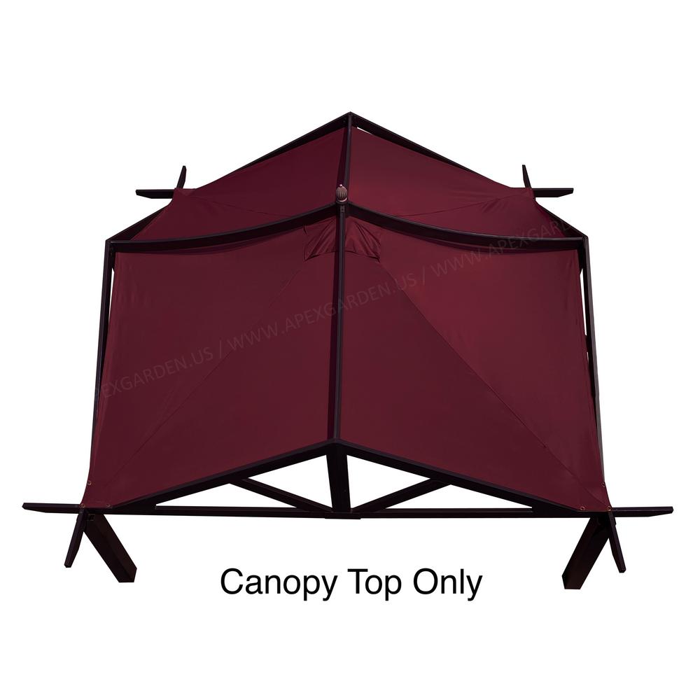 APEX GARDEN Burgundy Replacement Canopy Top for 10 ft. x 10 ft. Gazebo ...