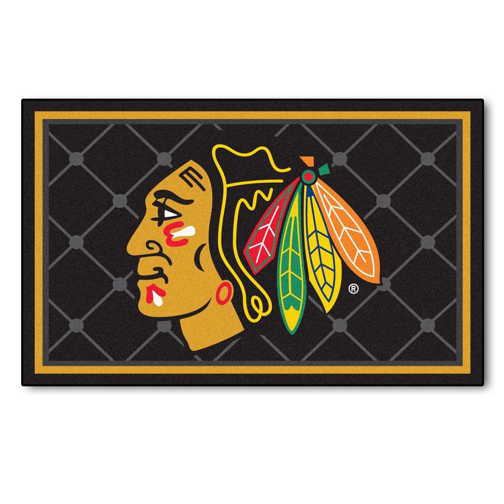 FANMATS Chicago Blackhawks 4 ft. x 6 ft. Area Rug-10375 - The Home Depot