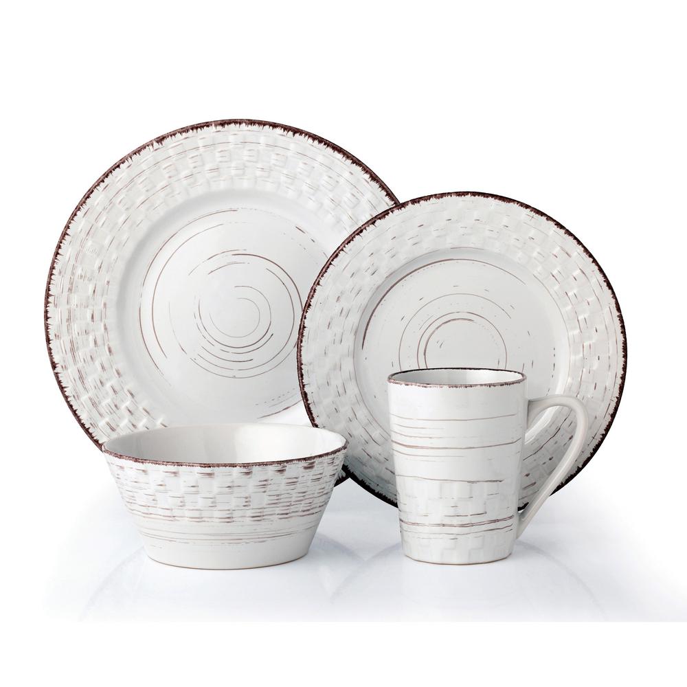 Gibson Home Delightful Dining 24-Piece Red and White Dinnerware Set ...