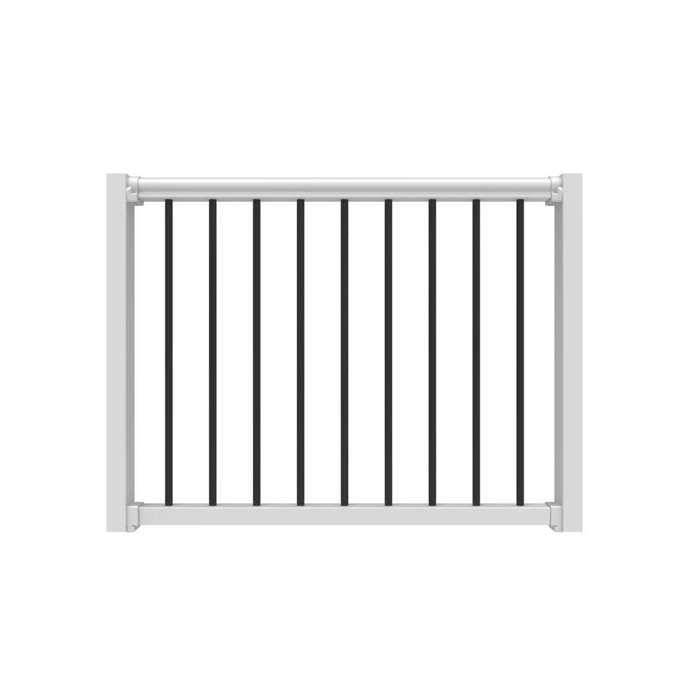 Veranda 36 in. to 48 in. White Poly-Composite Rail Gate Kit with Metal ...
