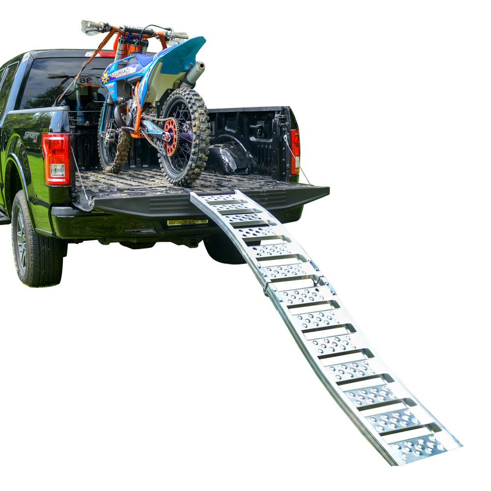 Budge 7.5 ft. Long Tru-Grip Dual Arched Aluminum Folding Ramp (Piece ...