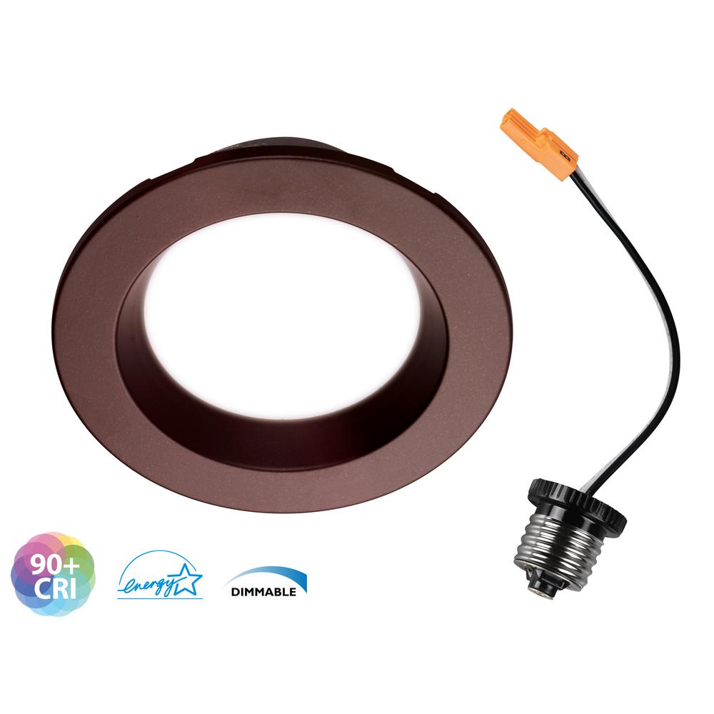 NICOR DLR4 Series 4 in. Oil Rubbed Bronze 4000K Integrated LED Recessed ...