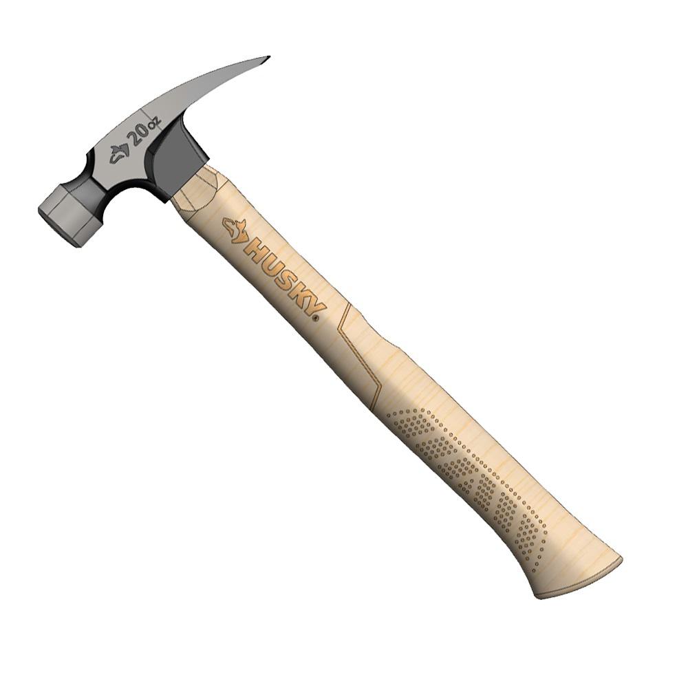 Husky 20 oz. Hickory Straight Hammer-N-H20SHK - The Home Depot