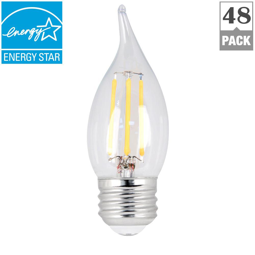 Feit Electric 60W Equivalent Soft White CA10 Dimmable Clear Filament ...