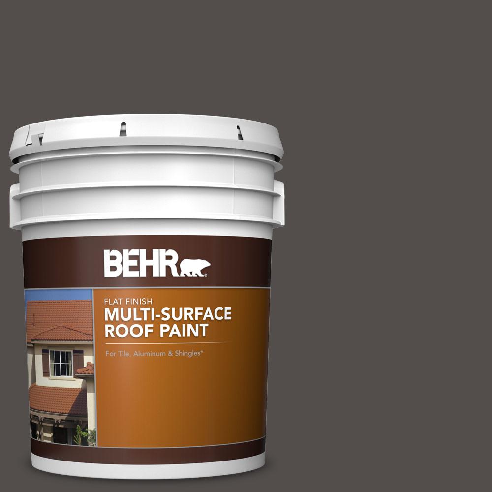 BEHR 5 gal. #PPU24-02 Berry Brown Flat Multi-Surface Exterior Roof ...