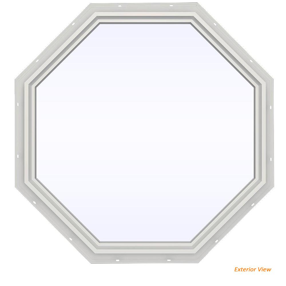 JELD-WEN 47.5 in. x 47.5 in. V-4500 Series White Vinyl Fixed Octagon ...