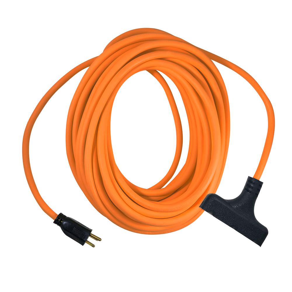USW 100 ft. 12/3 Orange Triple Tap Extension Cord-64100 - The Home Depot