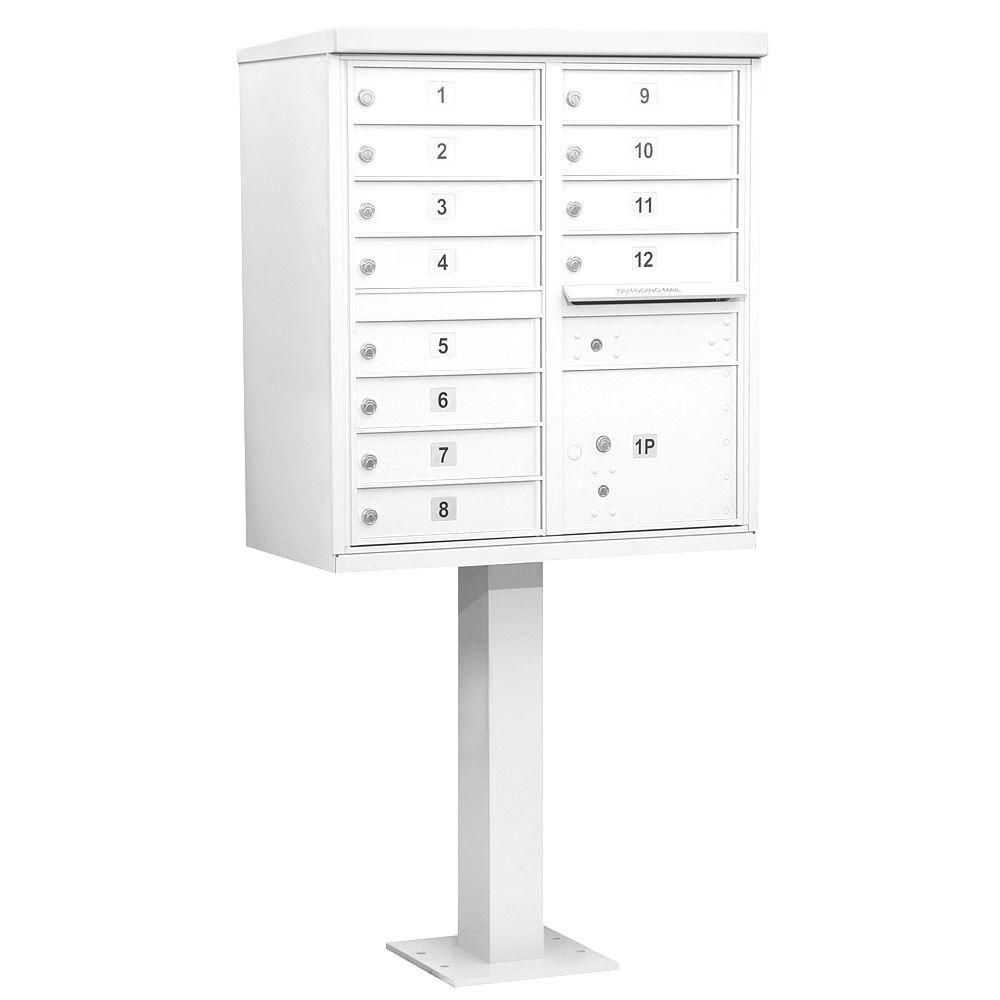 Salsbury Industries White USPS Access Cluster Box Unit with 12 A Size ...