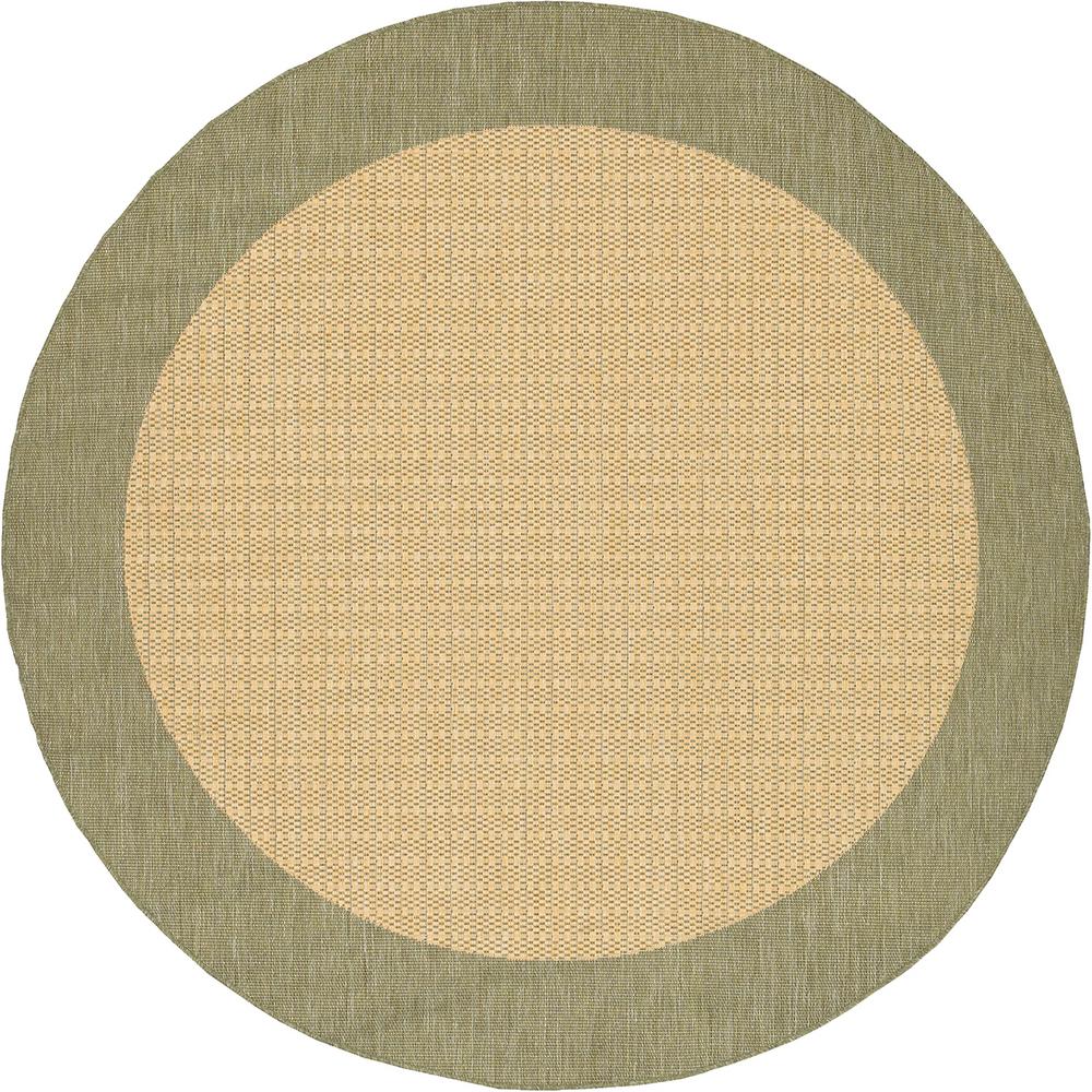 Couristan Recife Saddle Stitch Cocoa-Natural 8 ft. x 8 ft. Round Indoor ...