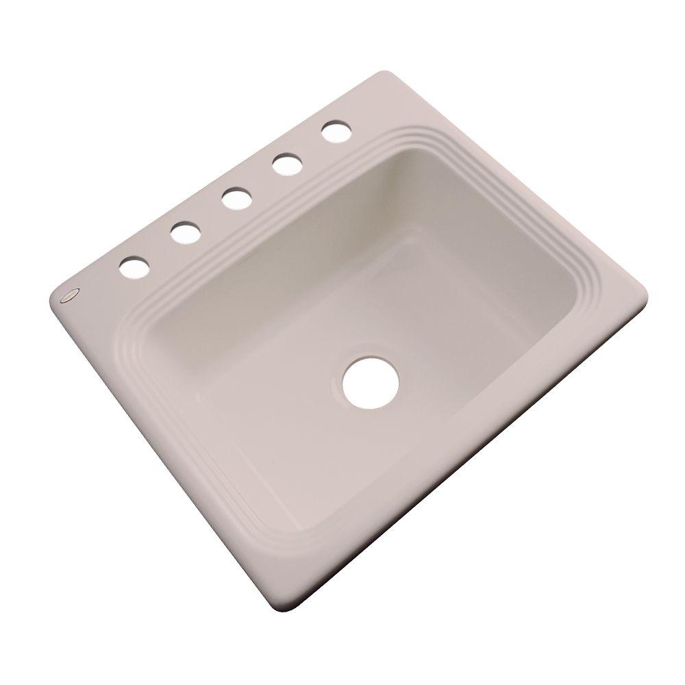 Thermocast Rochester Drop-In Acrylic 25 in. 5-Hole Single Bowl Kitchen ...