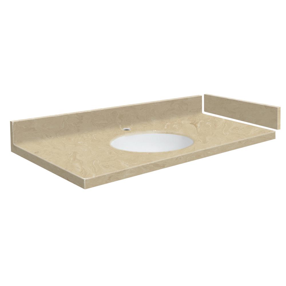 Transolid 43 in. W x 22.25 in. D Solid Surface Vanity Top in Almond Sky ...