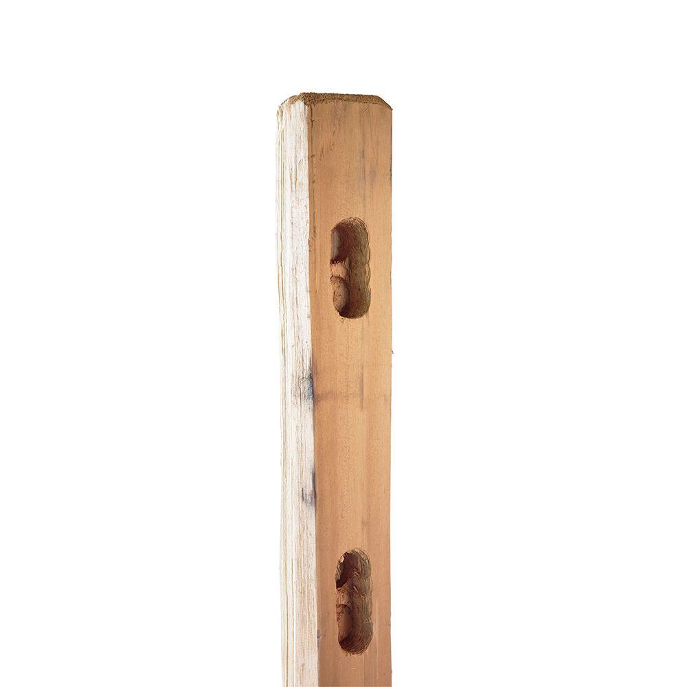 Unbranded 3 1 2 In X 3 1 2 In X 5 Ft 2 Hole Red Cedar Split Rail