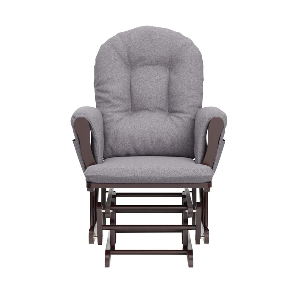 Storkcraft Espresso With Gray Swirl Cushion Hoop Glider And Ottoman Set ...