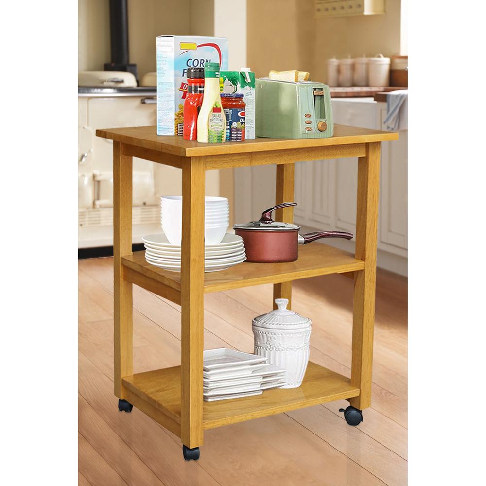 International Concepts Medium Oak Solid Wood Kitchen Cart-WC04-185 ...
