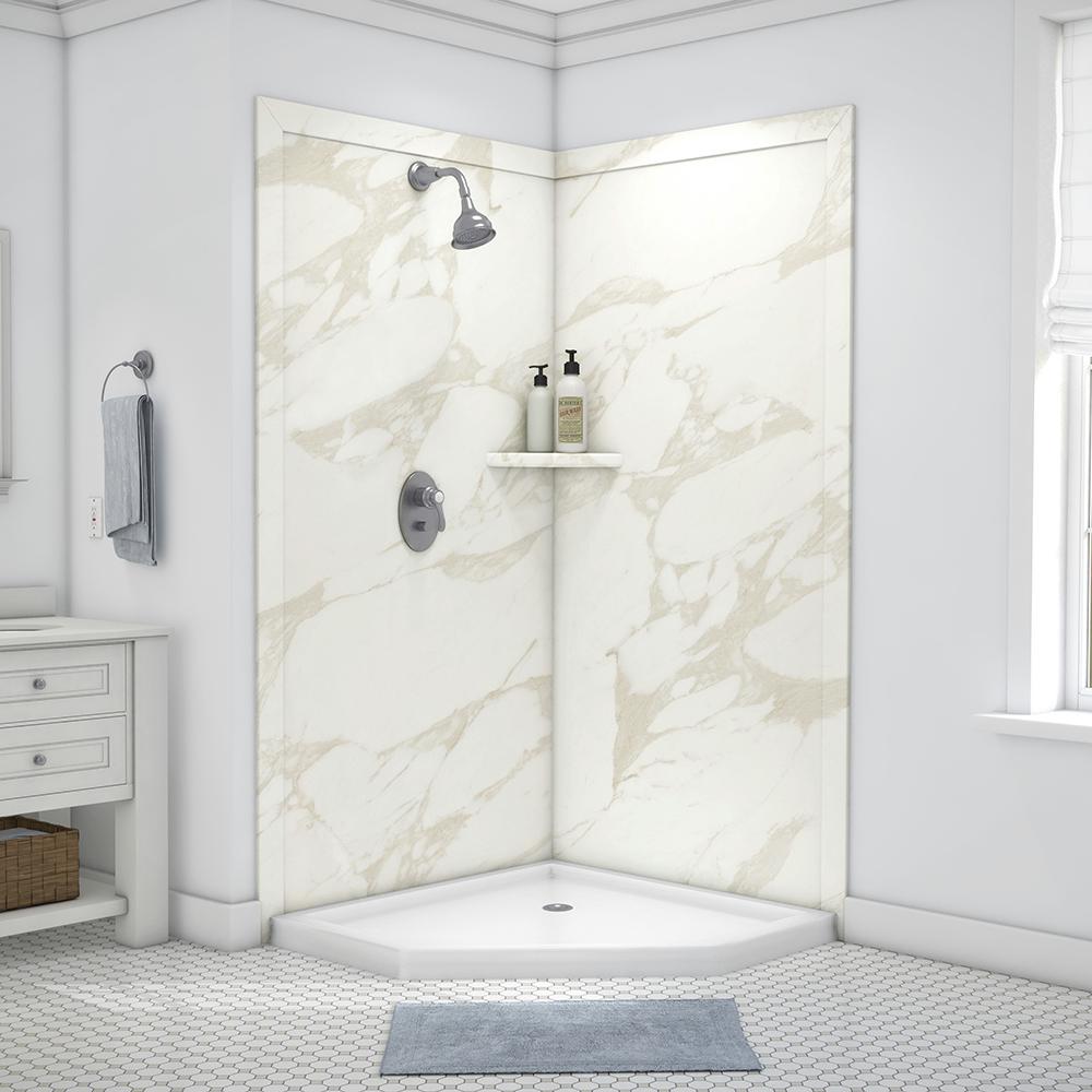 FlexStone Splendor 40 in. x 40 in. x 80 in. 7-Piece Easy Up Adhesive ...