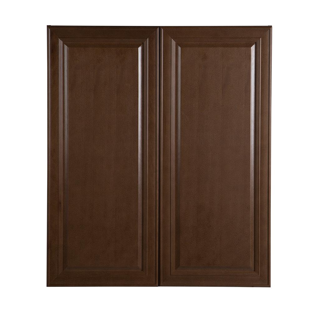 Hampton Bay Benton Assembled 36x42x12 in. Wall Cabinet in Butterscotch ...