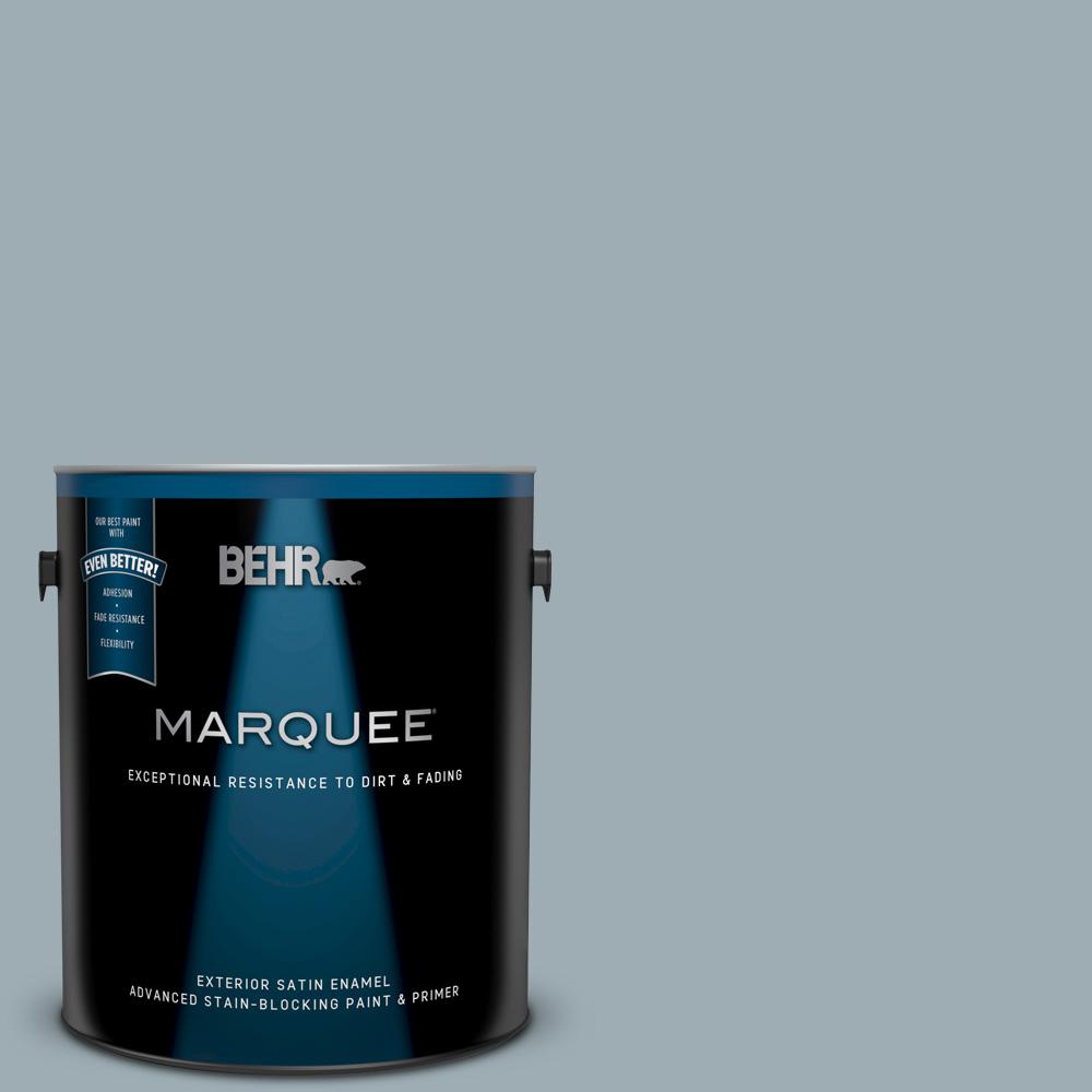 BEHR MARQUEE 1 gal. #ECC-30-1 Pelican Bay Satin Enamel Exterior Paint ... BEHR MARQUEE 1 gal. #ECC-30-1 Pelican Bay Satin Enamel Exterior Paint ...