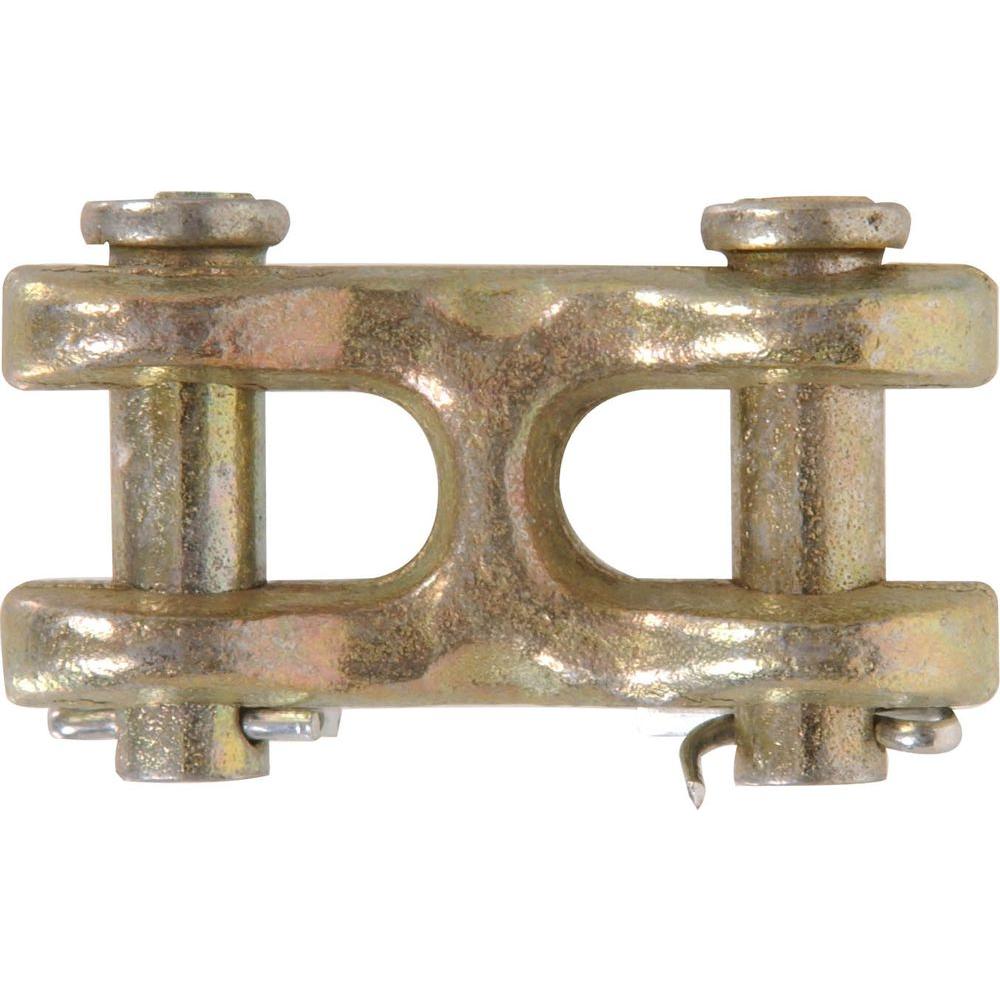 3/8 in. Zinc and Yellow Dichromate Plated Forged Steel Double Clevis ...