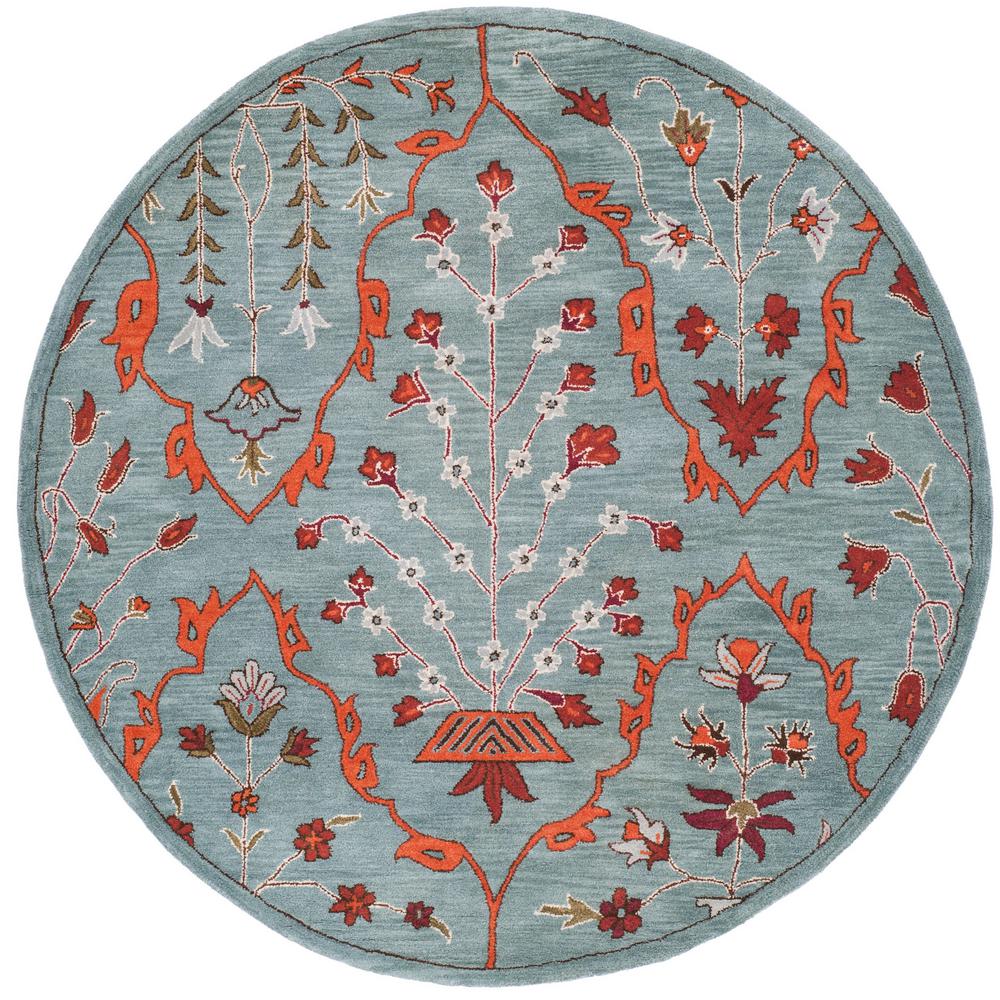 Safavieh Wyndham Blue/Multi 7 ft. x 7 ft. Round Area Rug-WYD374A-7R ...