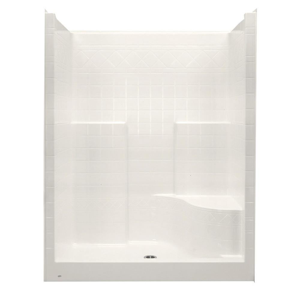 Aquatic Everyday 60 in. x 36 in. x 79 in. 1-Piece Shower Stall with ...