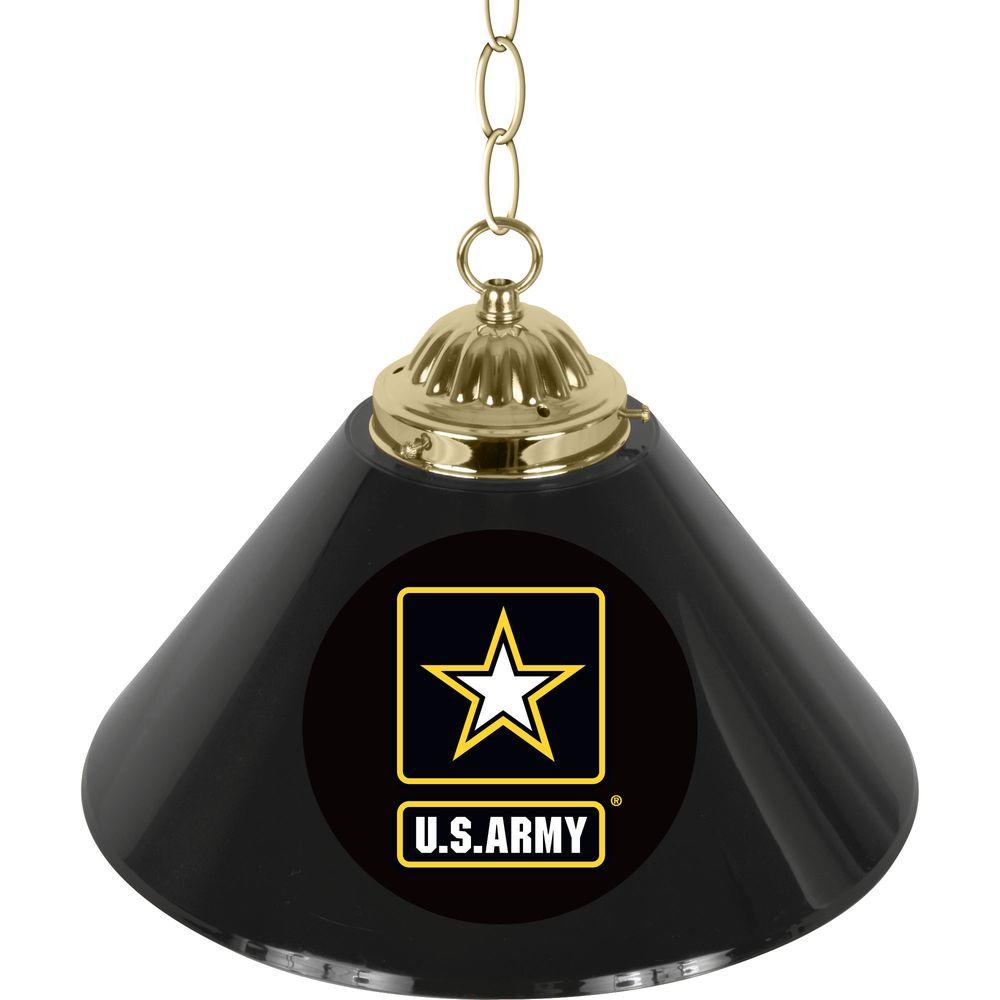 Trademark Global United States Army 1-Light Single Shade Brass and ...