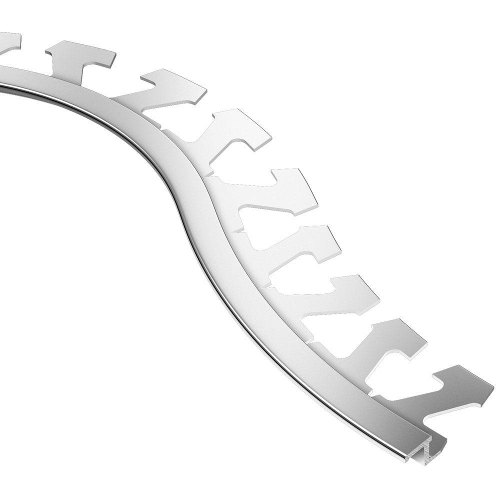 Schluter Reno-TK Bright Chrome Anodized Aluminum 1/4 in. x 8 ft. 2-1/2 ...