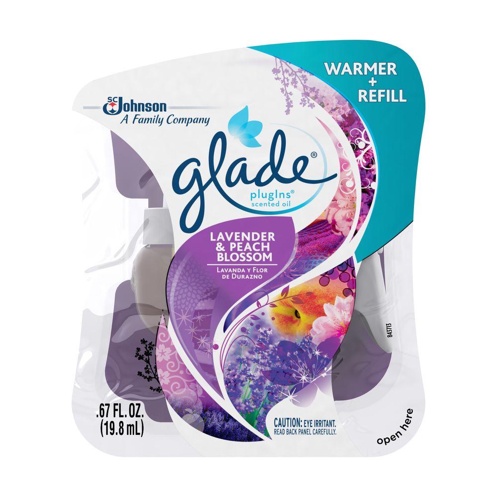 Glade PlugIns 0.67 oz. Lavender and Peach Blossom Scented Oil Starter ...