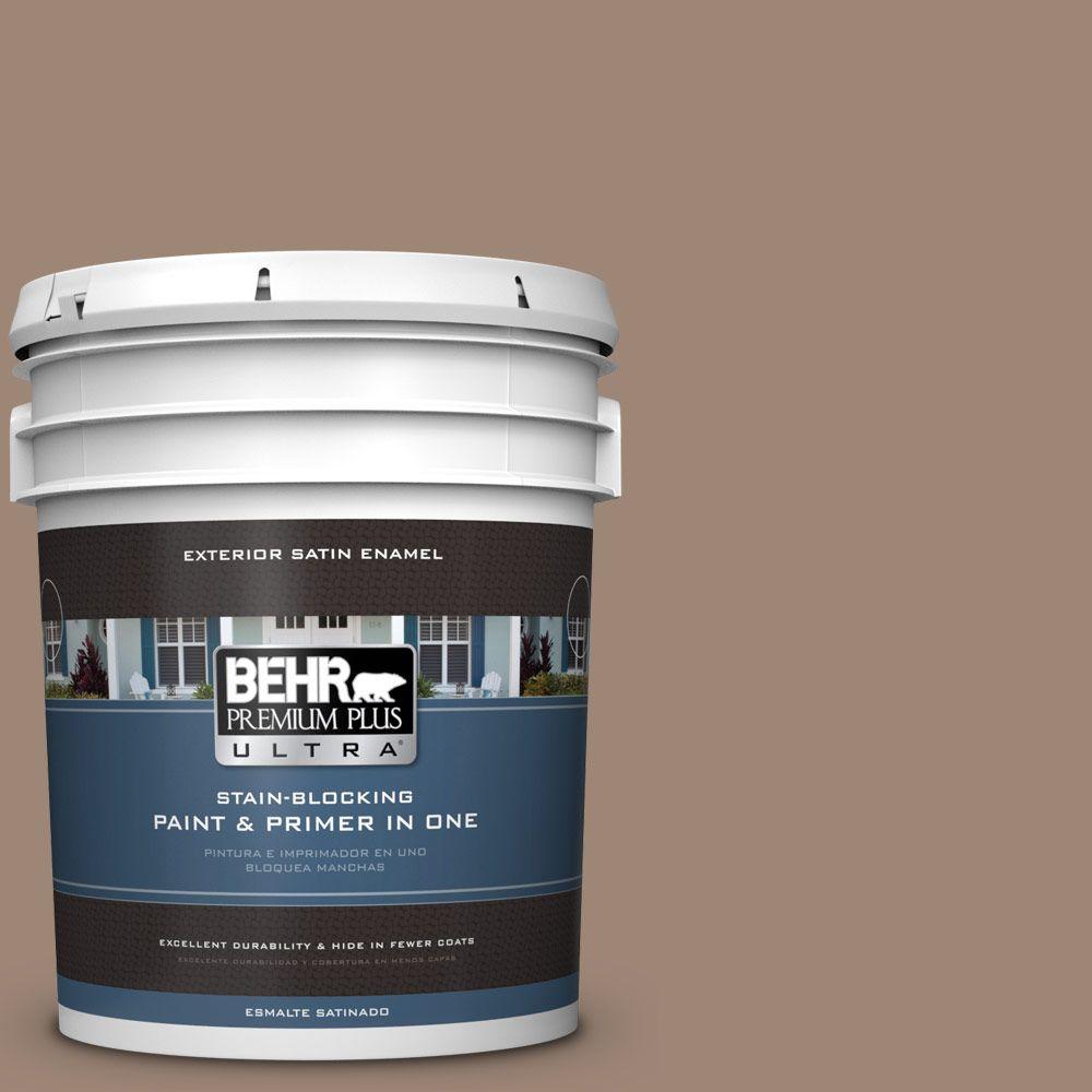 BEHR Premium Plus Ultra 5-gal. #PPU5-16 Earthnut Satin Enamel Exterior ...