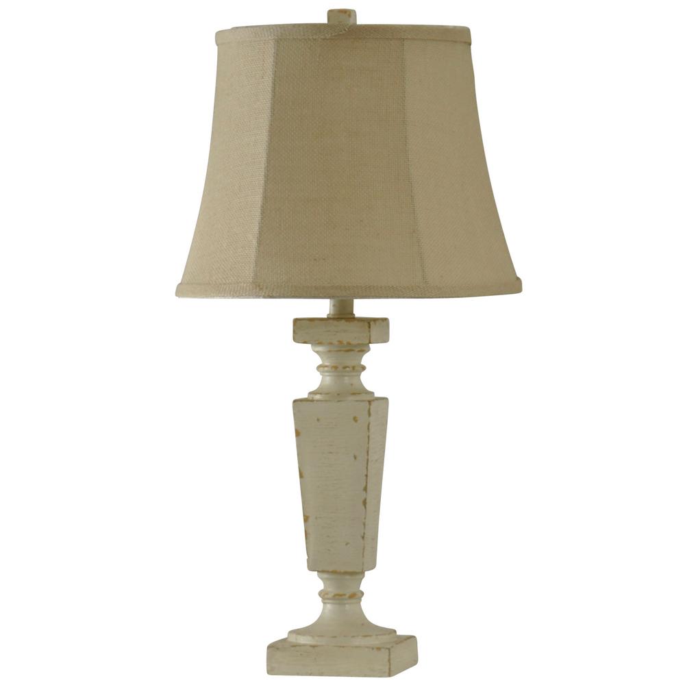 StyleCraft 25 in. Palma Cream Table Lamp with Palma Cream Softback ...