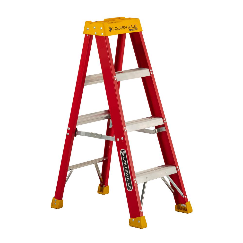 Louisville Ladder 4 ft. Aluminum Step Ladder with 225 lb. Load Capacity ...