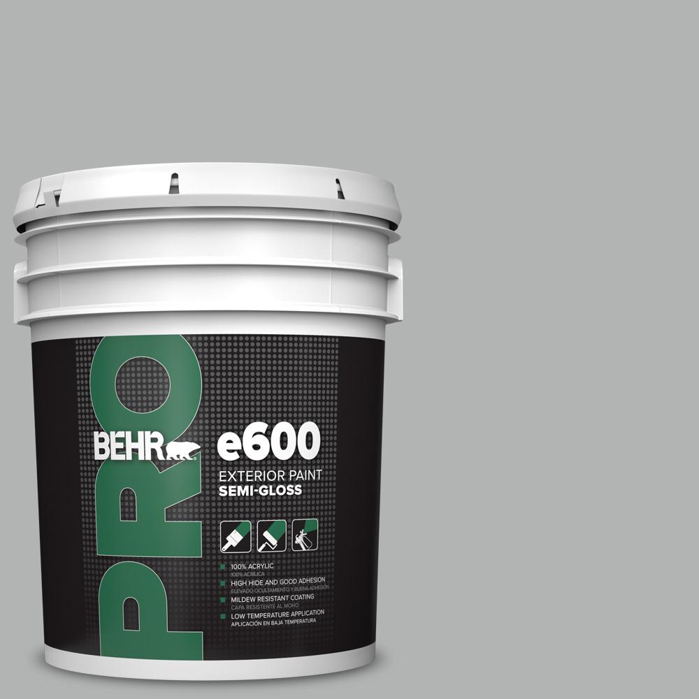 BEHR PRO 5 gal. #PPU26-08 Silverstone Semi-Gloss Acrylic Exterior Paint ...