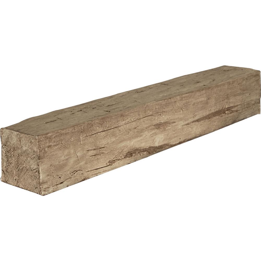 Ekena Millwork 4 in. x 5 ft. x 4 in. Polyurethane Hand Hewn Faux Wood ...
