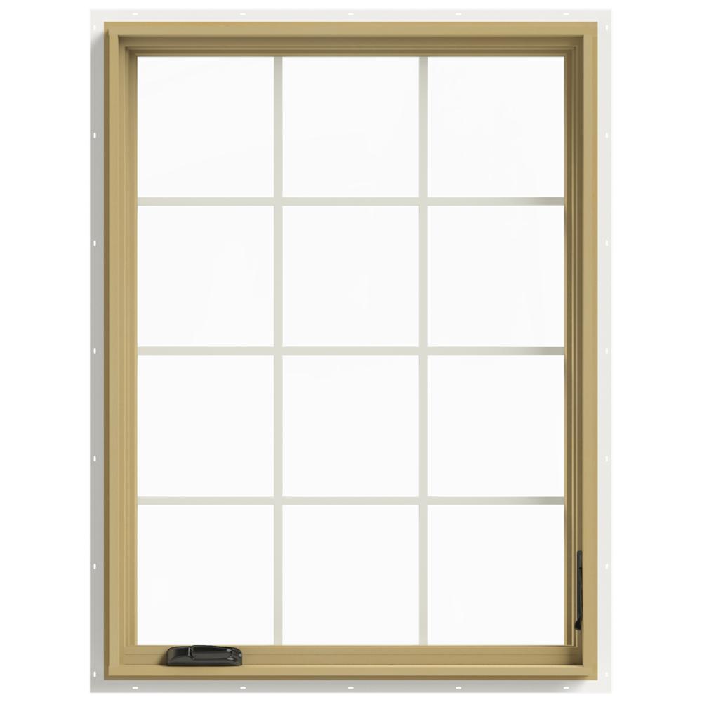 JELD-WEN 36 in. x 48 in. W-2500 Series White Painted Clad Wood Right ...