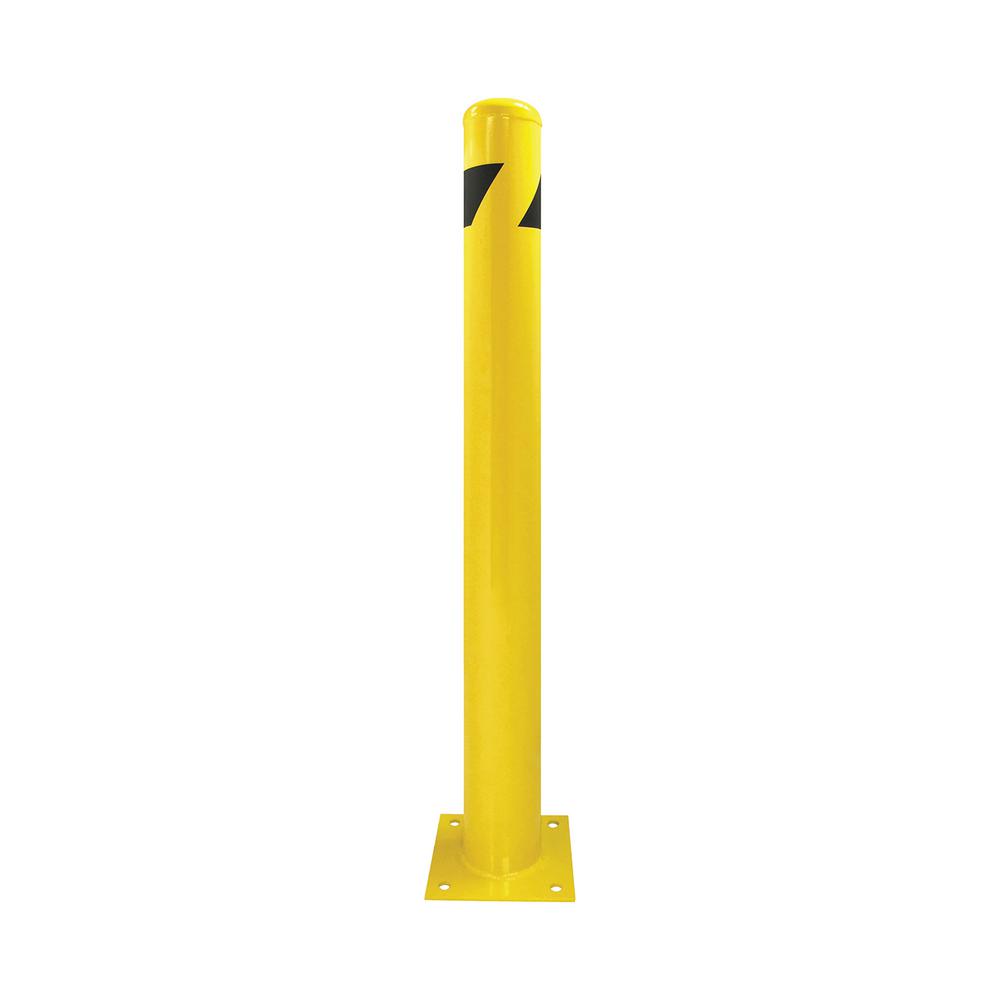 8Net 42 in. H x 4.5 in. Dia 12-Gauge Yellow Steel Pipe Safety Bollard ...