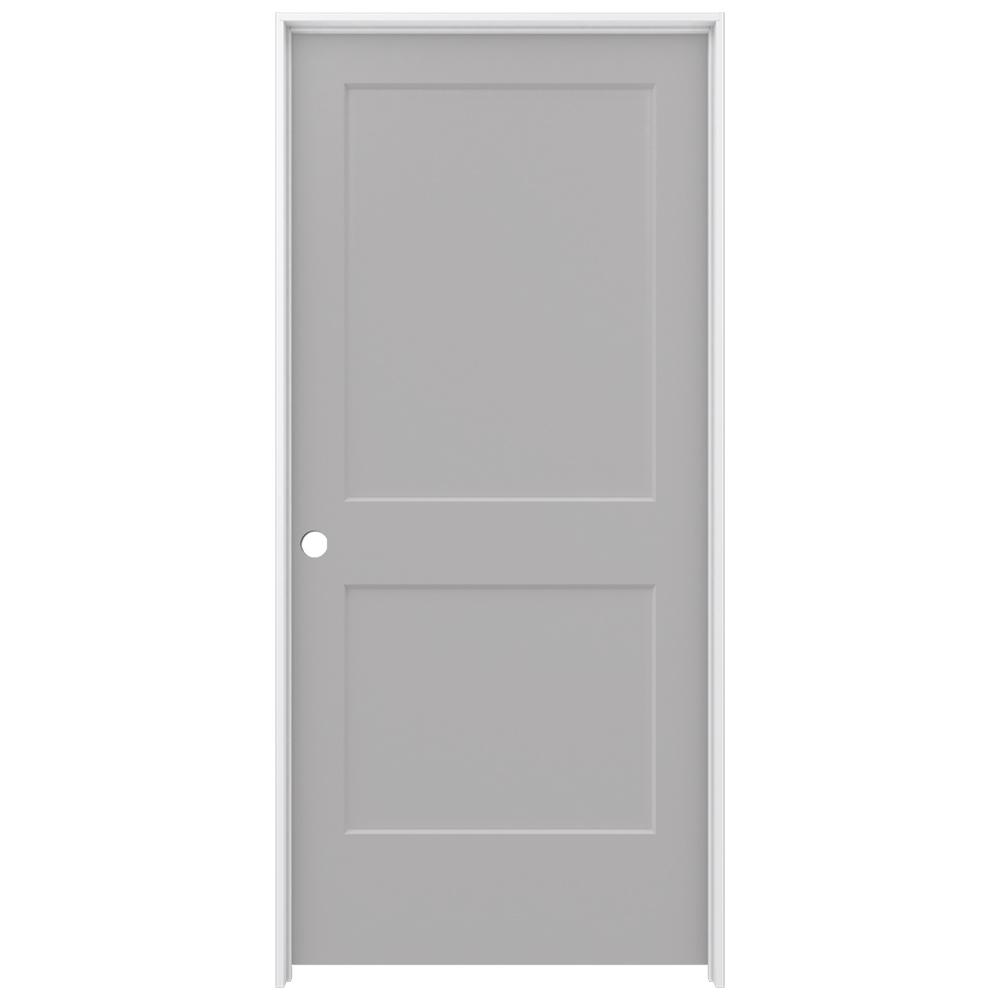 JELD-WEN 36 in. x 80 in. Monroe Driftwood Painted Right-Hand Smooth ...