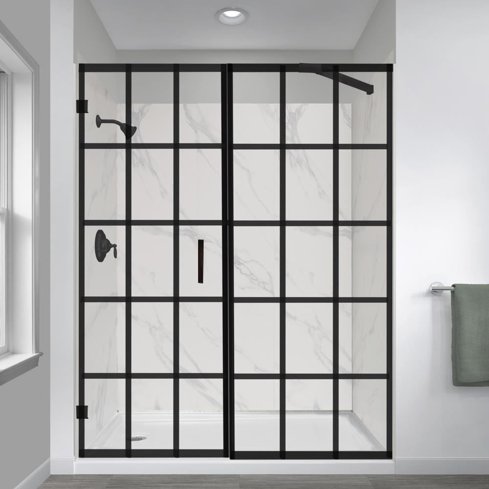 Foremost Marina Gridiron 60 In W X 72 In H Semi Frameless Pivot Door