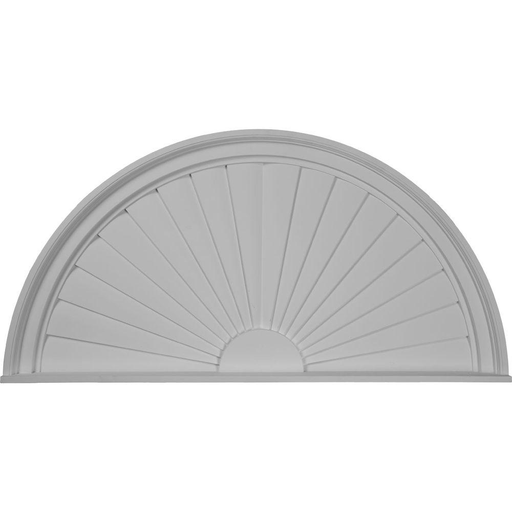 Ekena Millwork 40 in. x 2 in. x 20 in. Half Round Sunburst Pediment ...