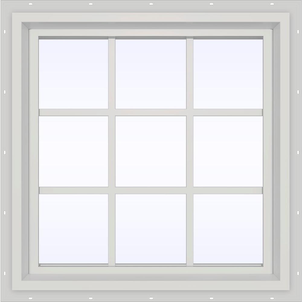 JELD-WEN 35.5 in. x 35.5 in. V-4500 Series White Vinyl Fixed Picture ...