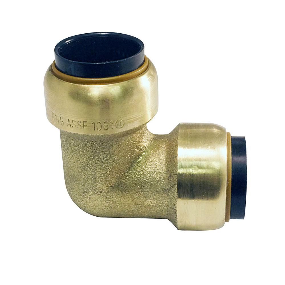 Tectite 1/2 in. Brass Push-to-Connect 90-Degree Elbow-FSBE12 - The Home ...