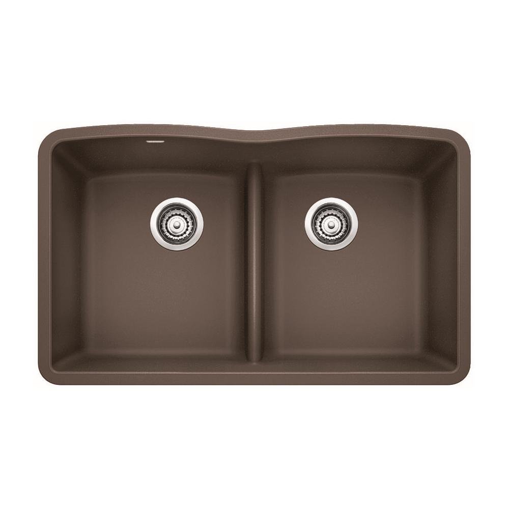 Blanco Precis Undermount Granite 33 in. x 18 in. 60/40 Double Bowl ...