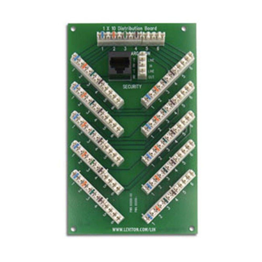 Leviton Structured Media 1x10 6-Line Bridged Telephone Expansion Board ...