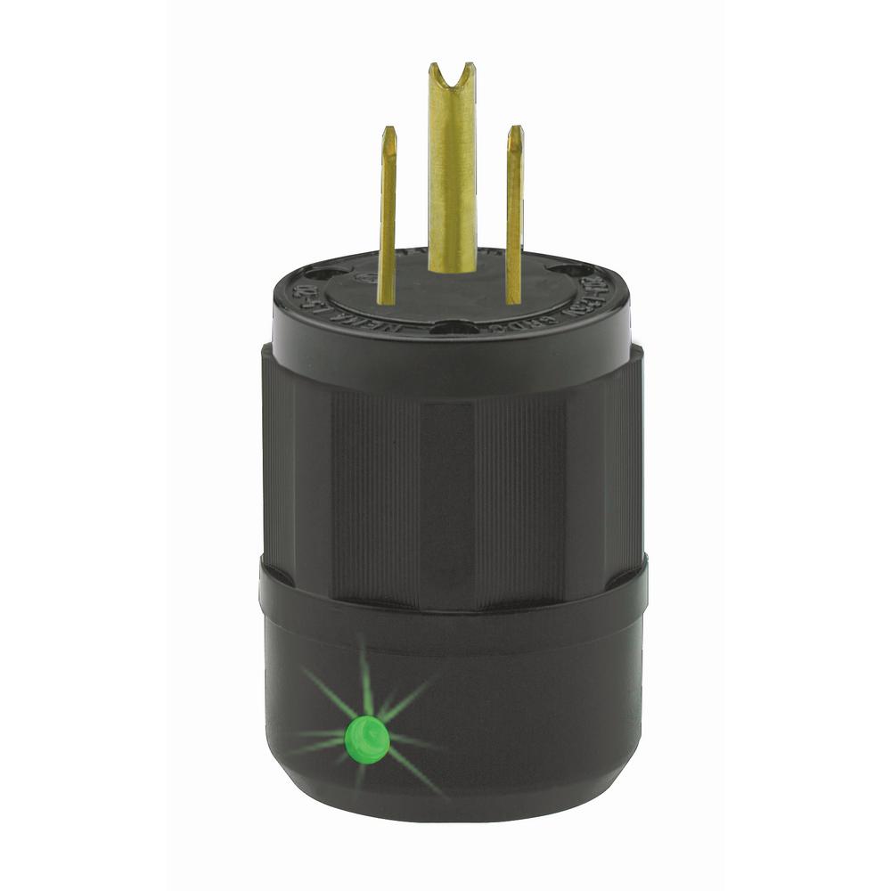 Leviton 15 Amp 125-Volt Straight Blade Grounding Plug with Power ...